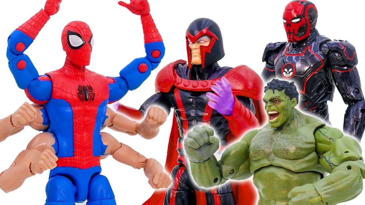 Marvel Toys Collection ~! Spiderman Six Arms & Hulk defeat Magneto ...