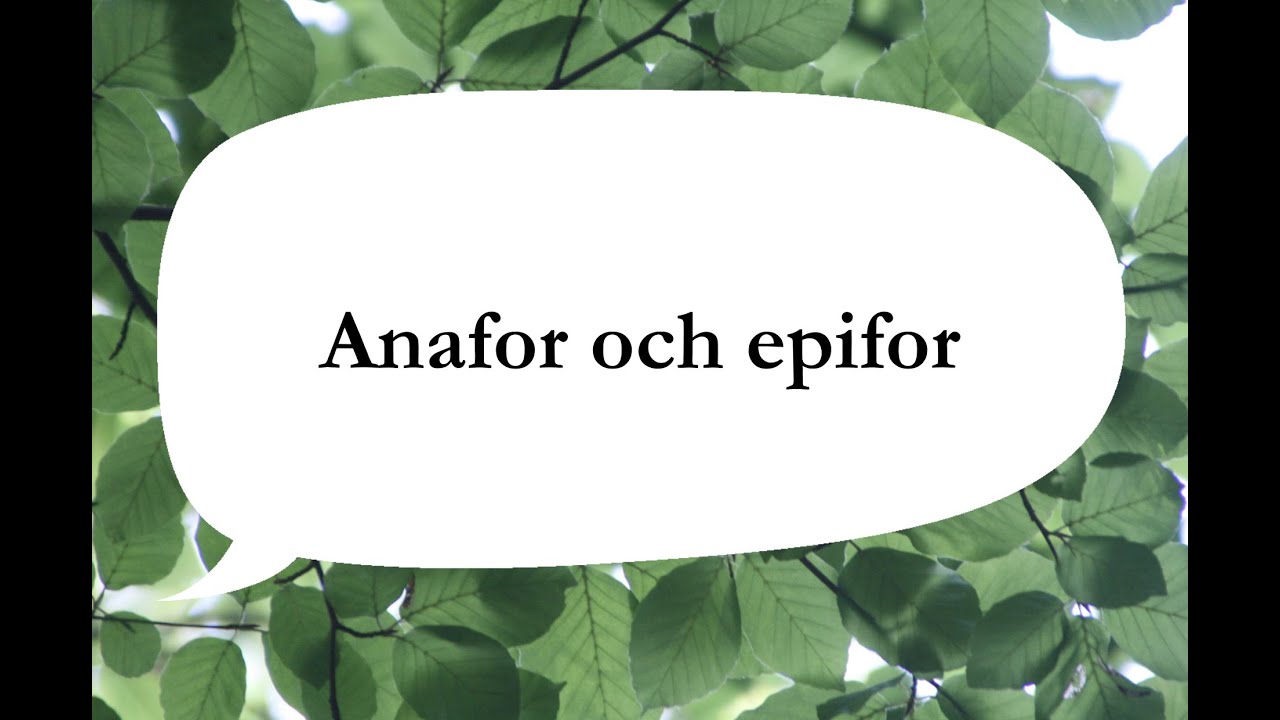 Anafor och epifor - YouTube