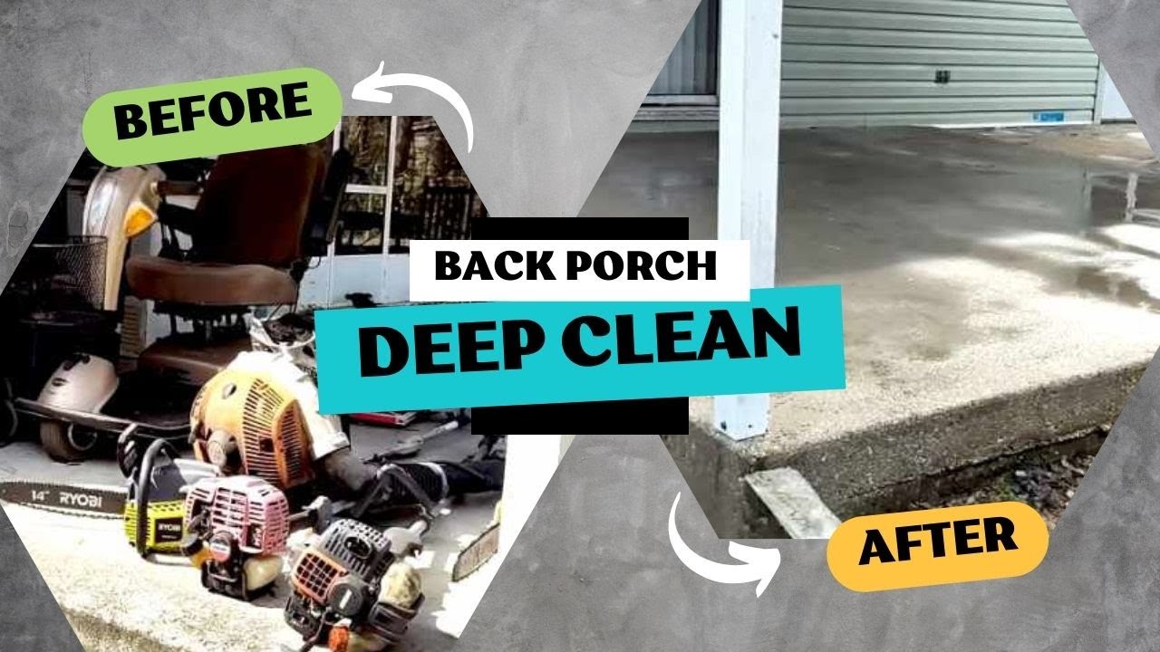 Decluttering and Power Washing My Back Porch!! Before & After ...