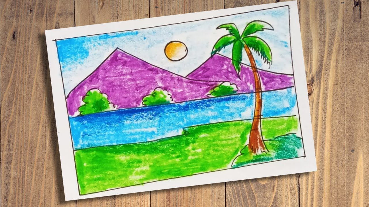 easy secenery drawing - YouTube