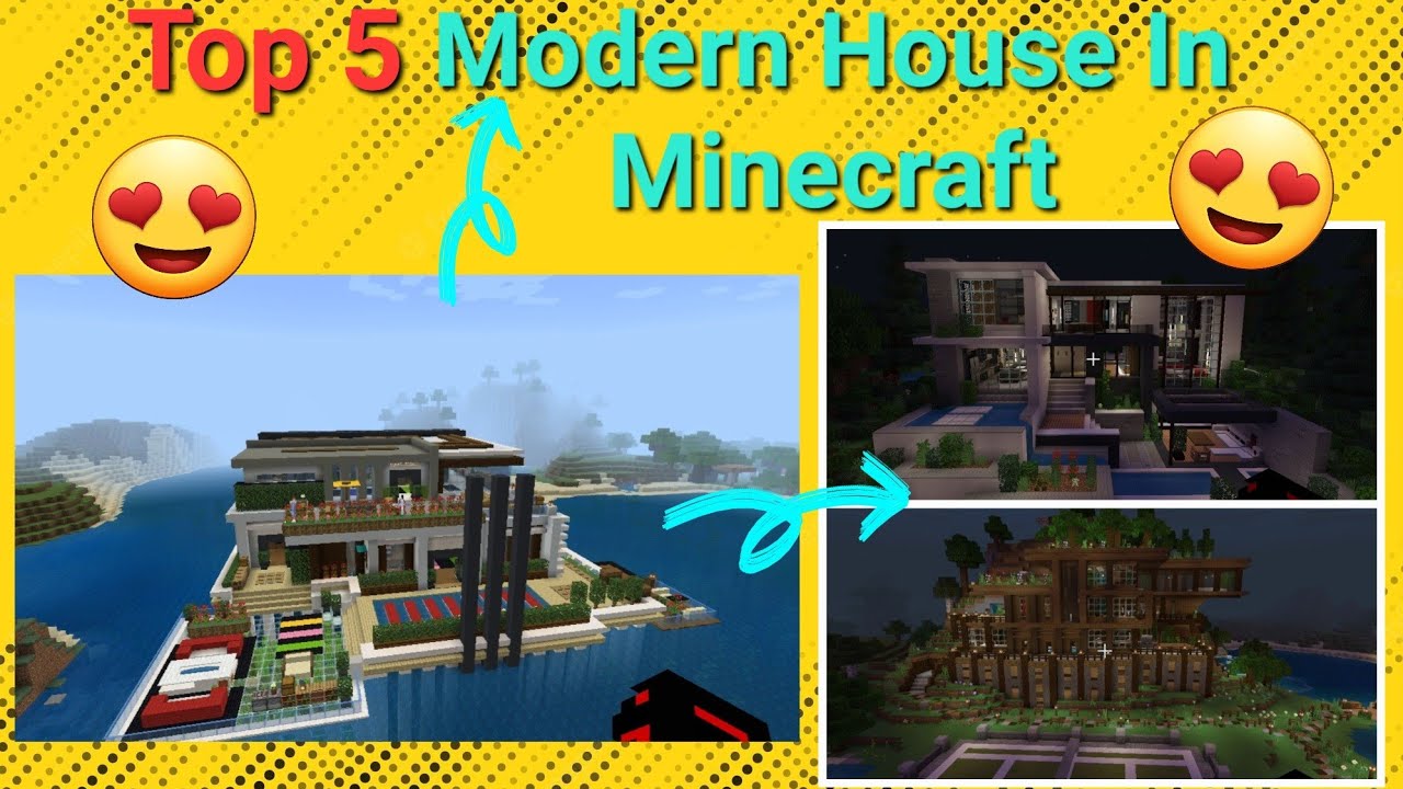 Top 5 Modern House In Minecraft! Beautiful Modern House. - YouTube