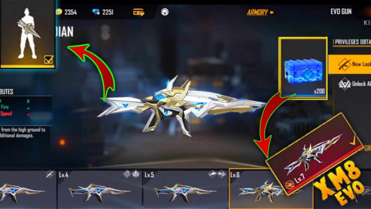 Free Fire Evo Xm8 full Max || Evo Xm8 full Upgrade - YouTube