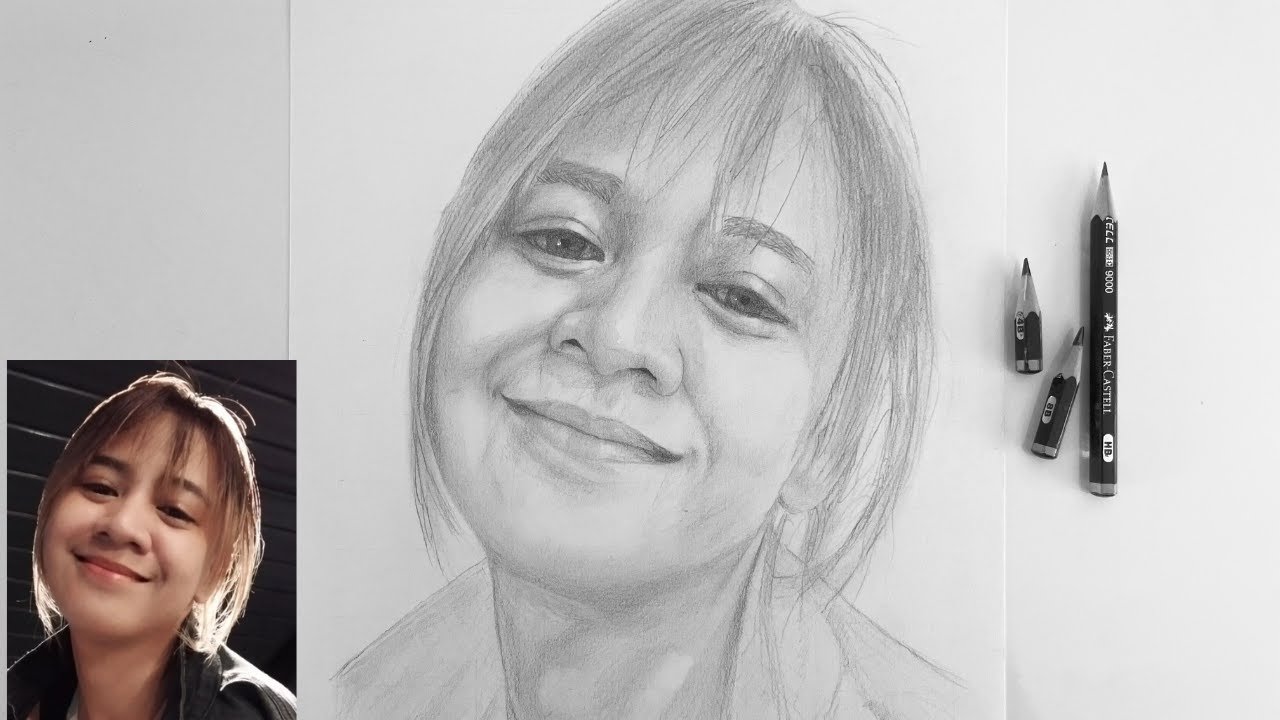 Graphite Portrait Drawing Timelapse | Soft Shading Practice of a Cute ...
