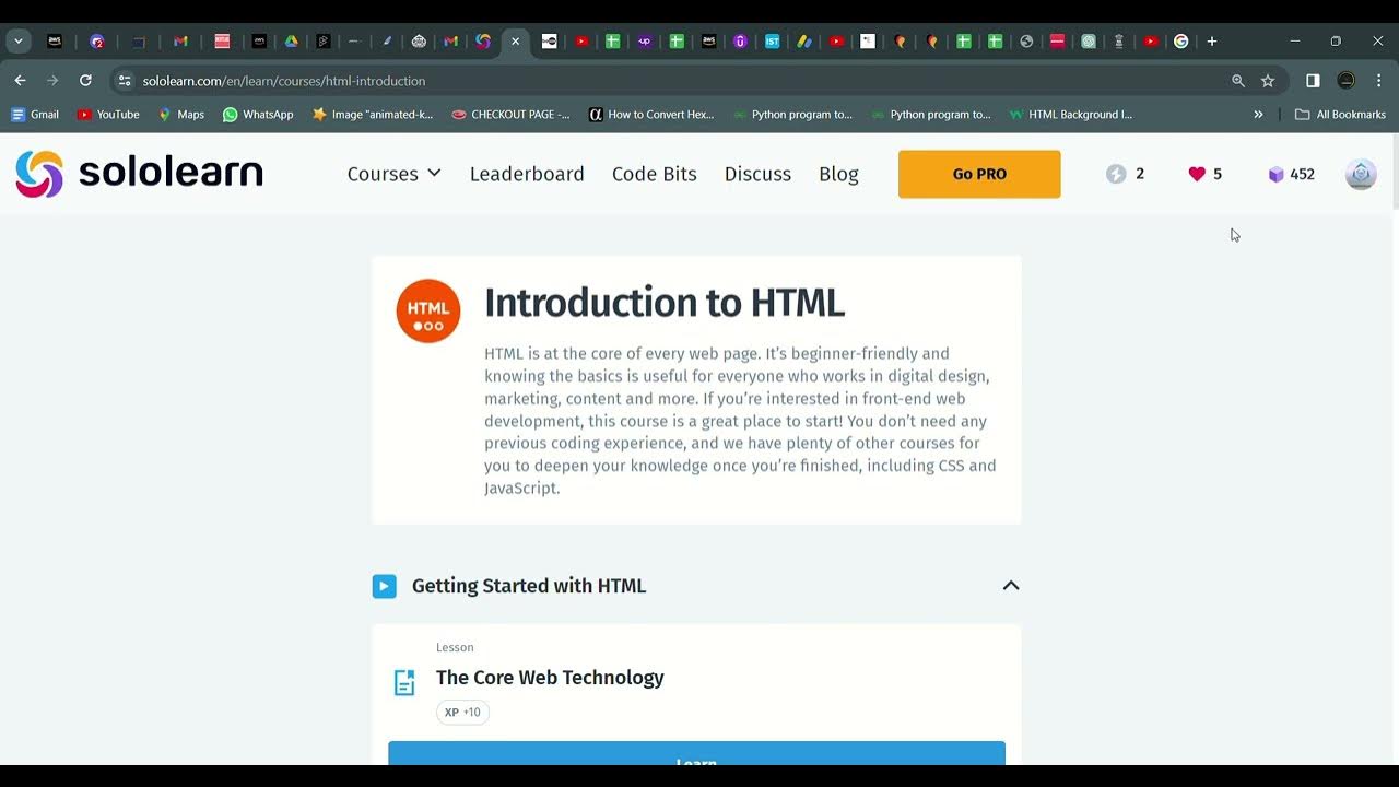 01 The Core Web Technology Introduction To Html Sololearn Youtube