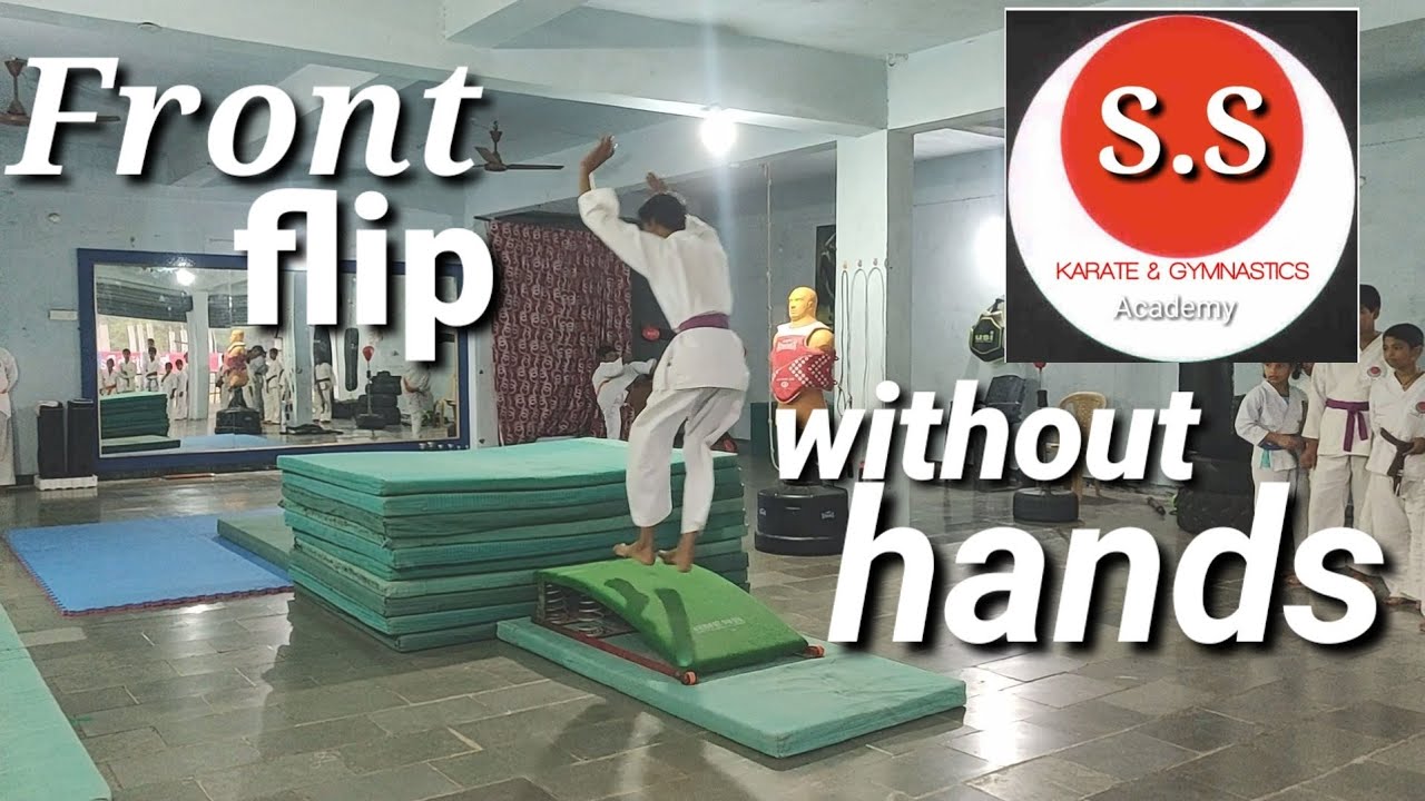 Front flip without hands practice||#gymnastics #with karate - YouTube