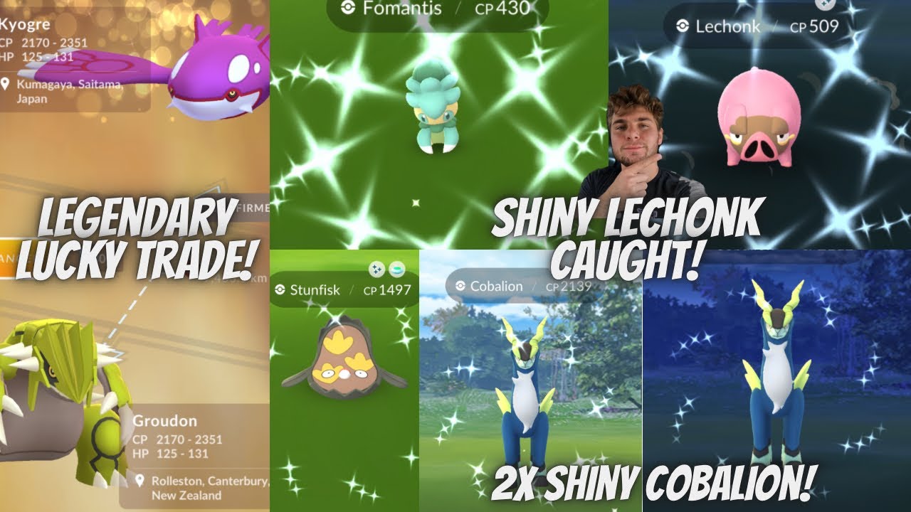 Shiny Lechonk CAUGHT! Shiny Cobalion Caught, Legendary Lucky Trade and ...