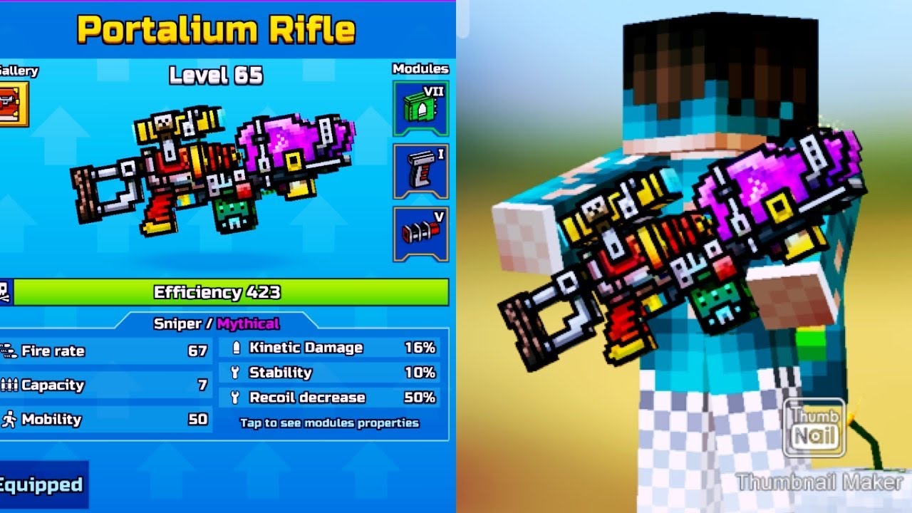 Pixel Gun 3D | Portaliums Rifle | weapon review - YouTube