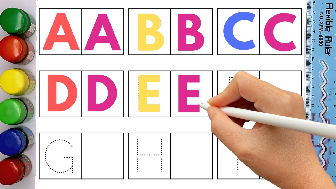 Learn Alphabets from A to H in capital letters for kids| A for Apple, B ...