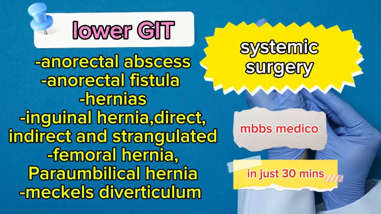 Systemic Surgery |Lower GI |Anorectal Abscess |Hernias |Meckel’s ...