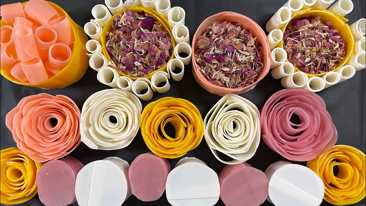 ASMR Soap Crushing | Crunchy soap roses, soap curls, and boxes with ...