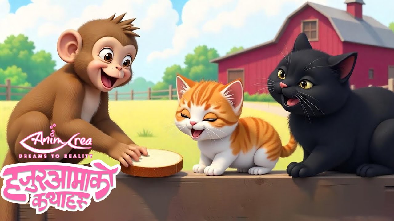 Badar ra biralo | बाँदर र बिरालो | meow meow biralo | Hajuraama ko ...