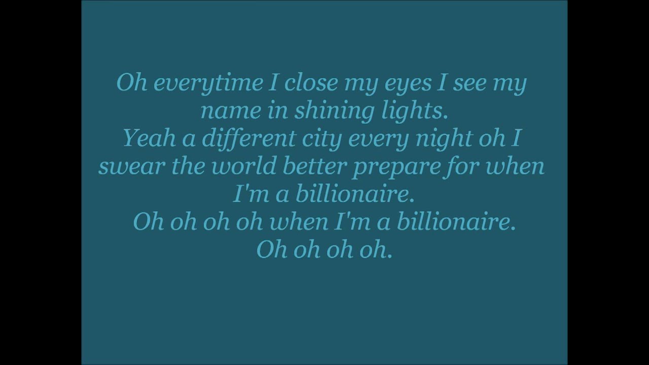 Travis McCoy feat. Bruno Mars - Billionaire Lyrics - YouTube