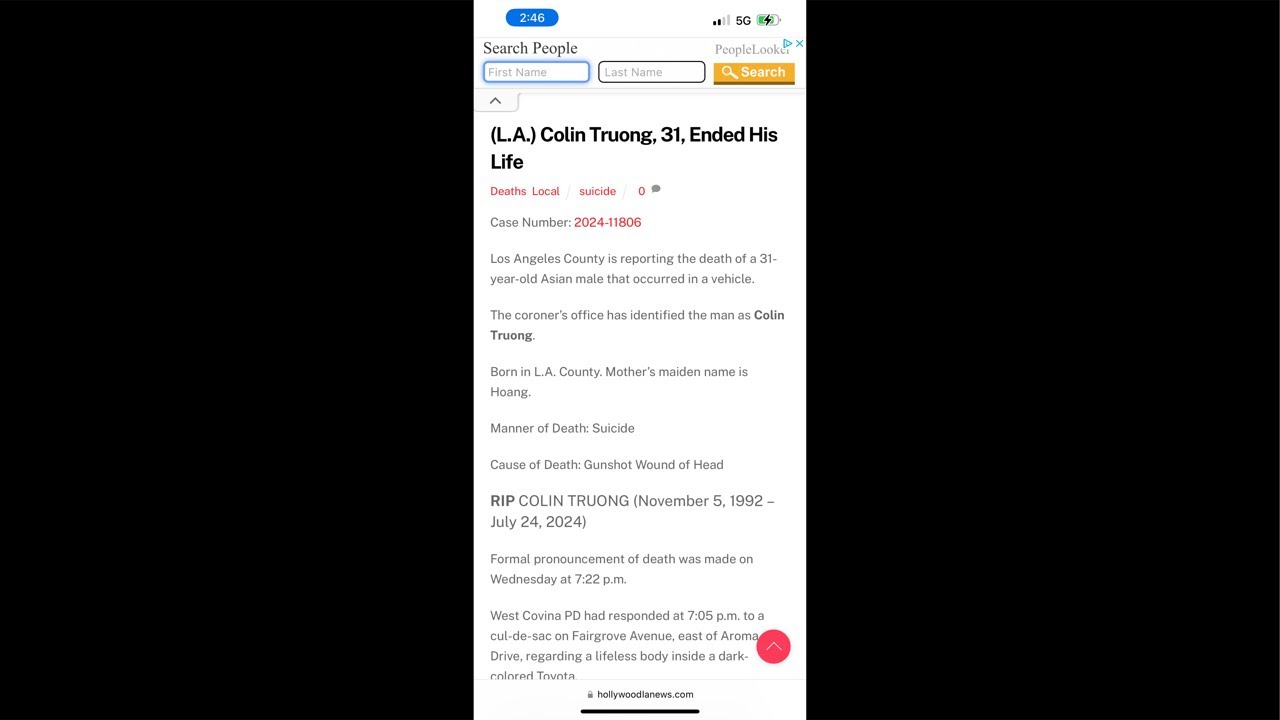 Colin Truong 31 ended his life. Rideshare driver suffered from ...