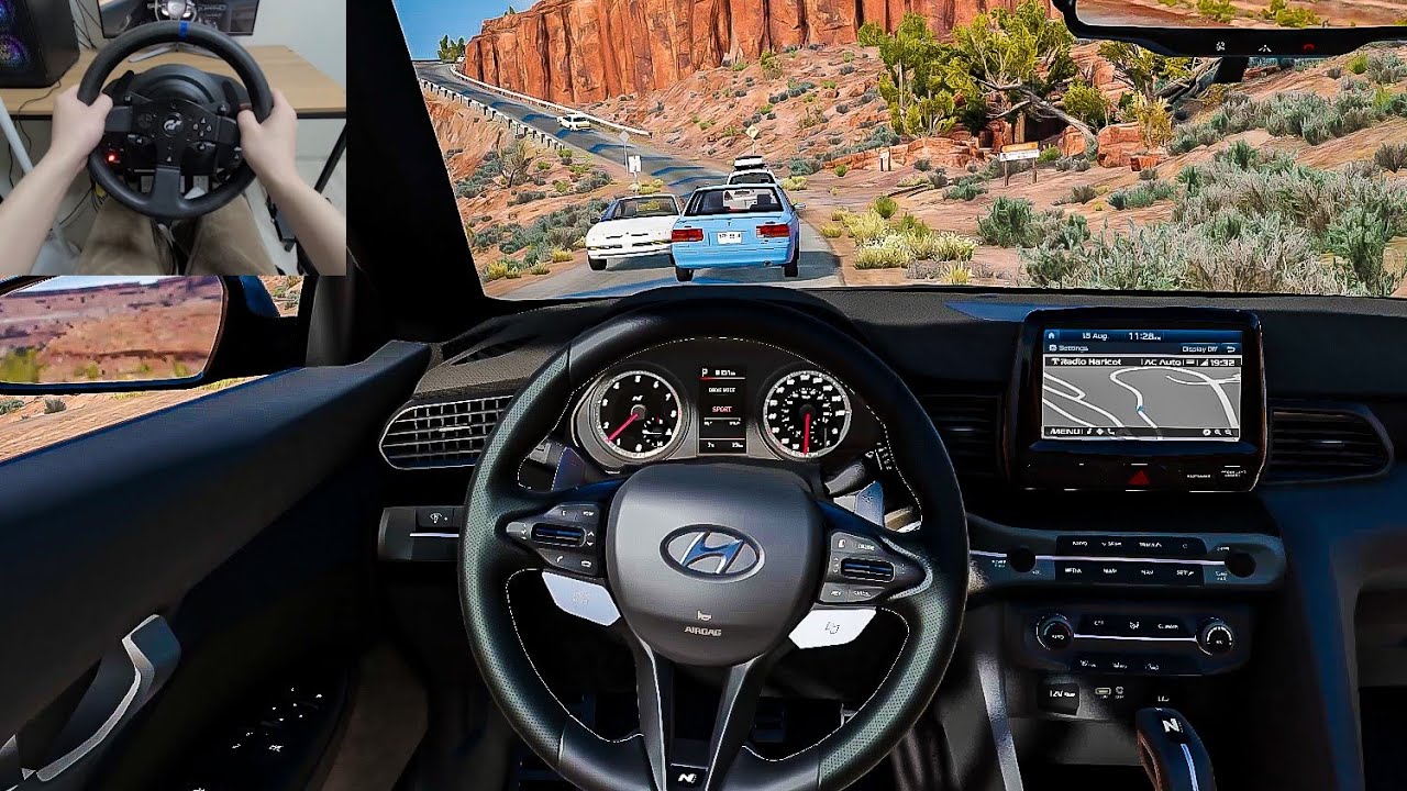 BeamNG Drive - Hyundai Veloster N [Steering Wheel gameplay] - YouTube