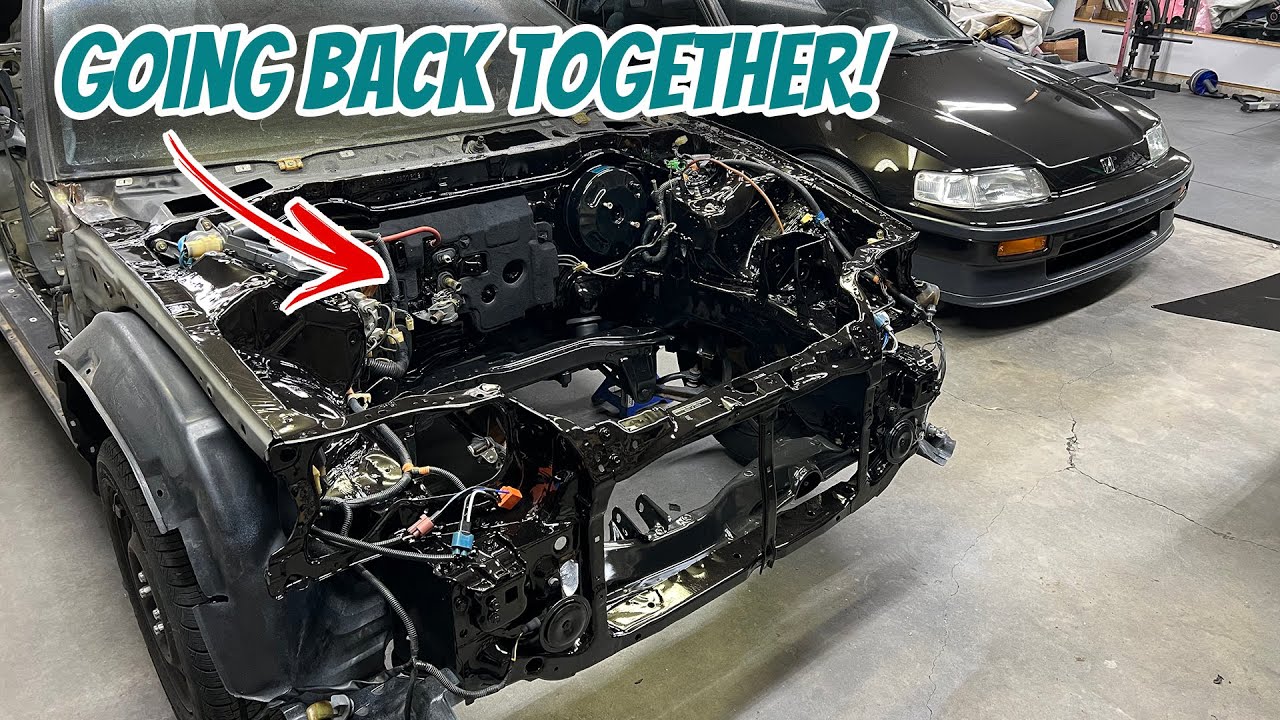 1988 CRX Si Restore Part 17 - Engine Bay Assembly - YouTube