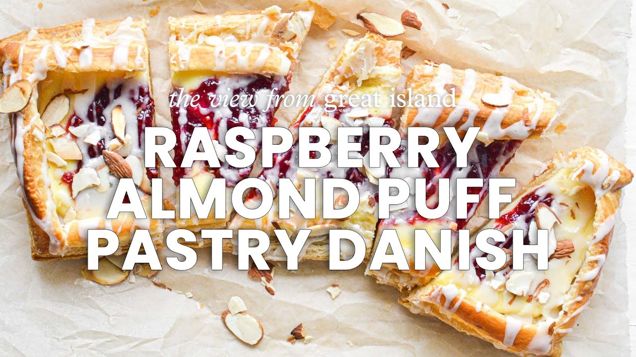 RASPBERRY ALMOND PUFF PASTRY DANISH - YouTube