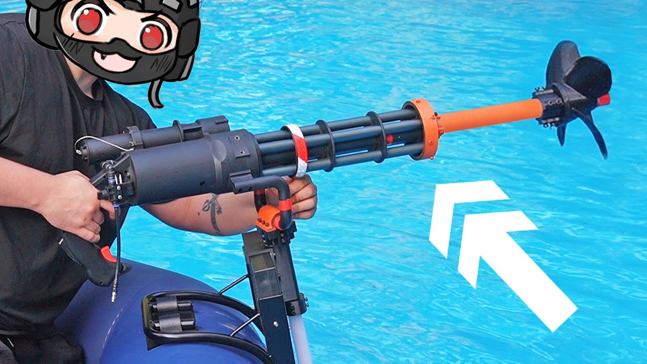 CONSTRUÍ MOTOR DE BOTE con una MINIGUN ️😱 FUNCIONA Yio Airsoft - YouTube