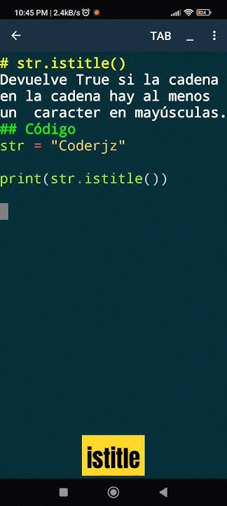 Python Strings Istitle Python Coderjz Programming Youtube