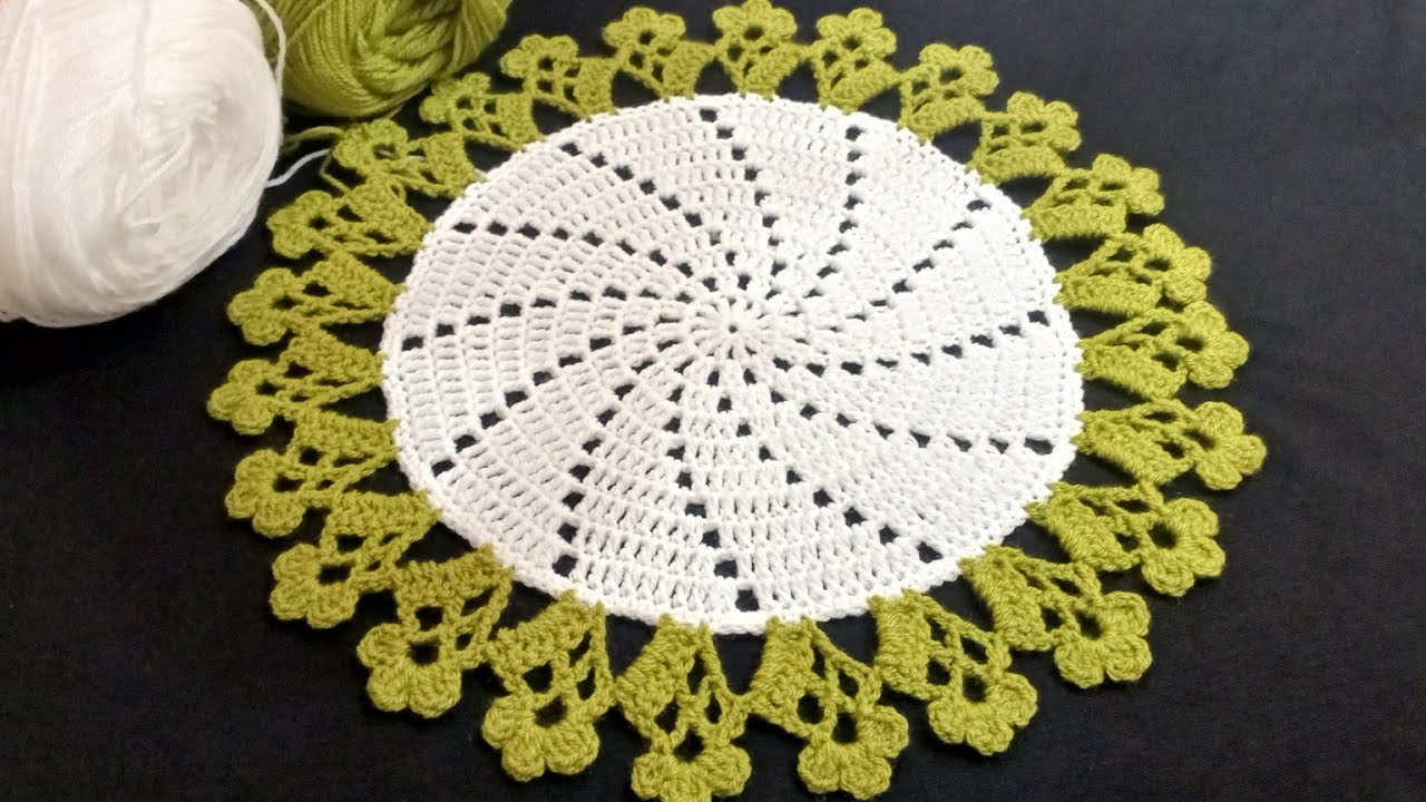 how to make woolen flower table mat | small crochet doily patterns ...