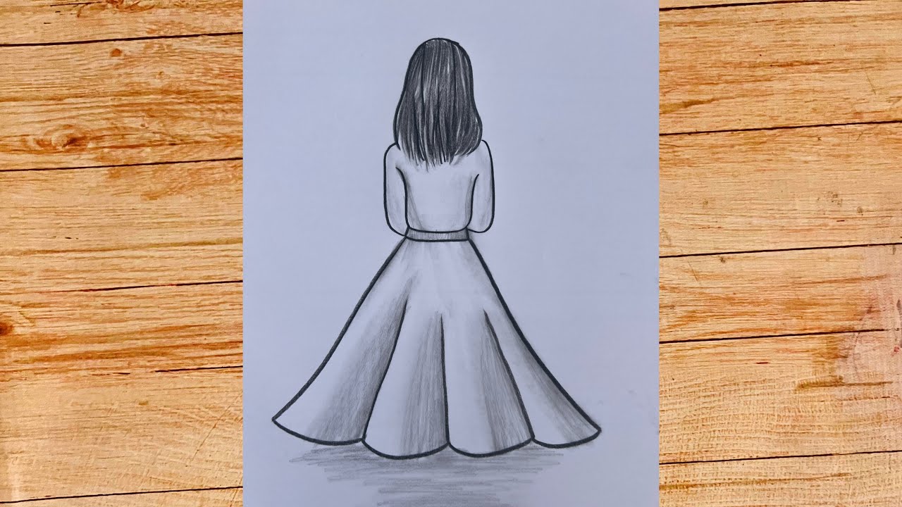 how to draw a girl back side || how to draw easy girl backside #drawing ...