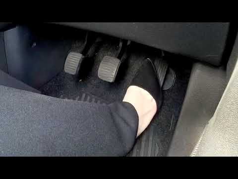 Candid - Receptionist Drives in Suede Black Heels (Pedal Pumping)