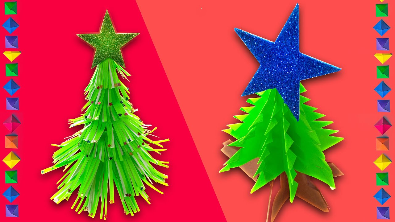3D Paper Tree | How to Make a 3D Paper Xmas Tree DIY Tutorial - YouTube