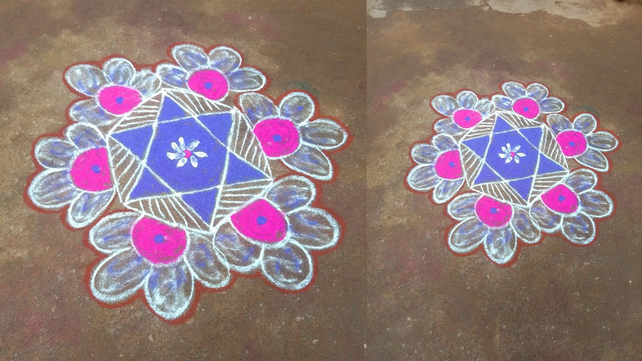 Traditional Kolam 🌻 Easy Daily Kolam🌻 Lines Rangoli🌻 | Alamelu's ...