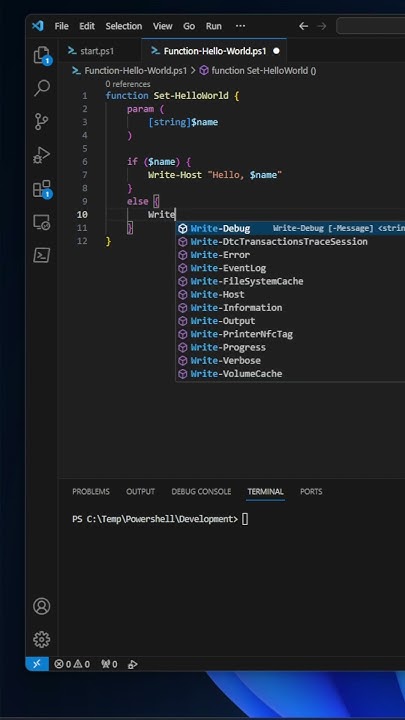 Powershell Create Hello World Function With Param Beginner Tutorial Powershellscripting