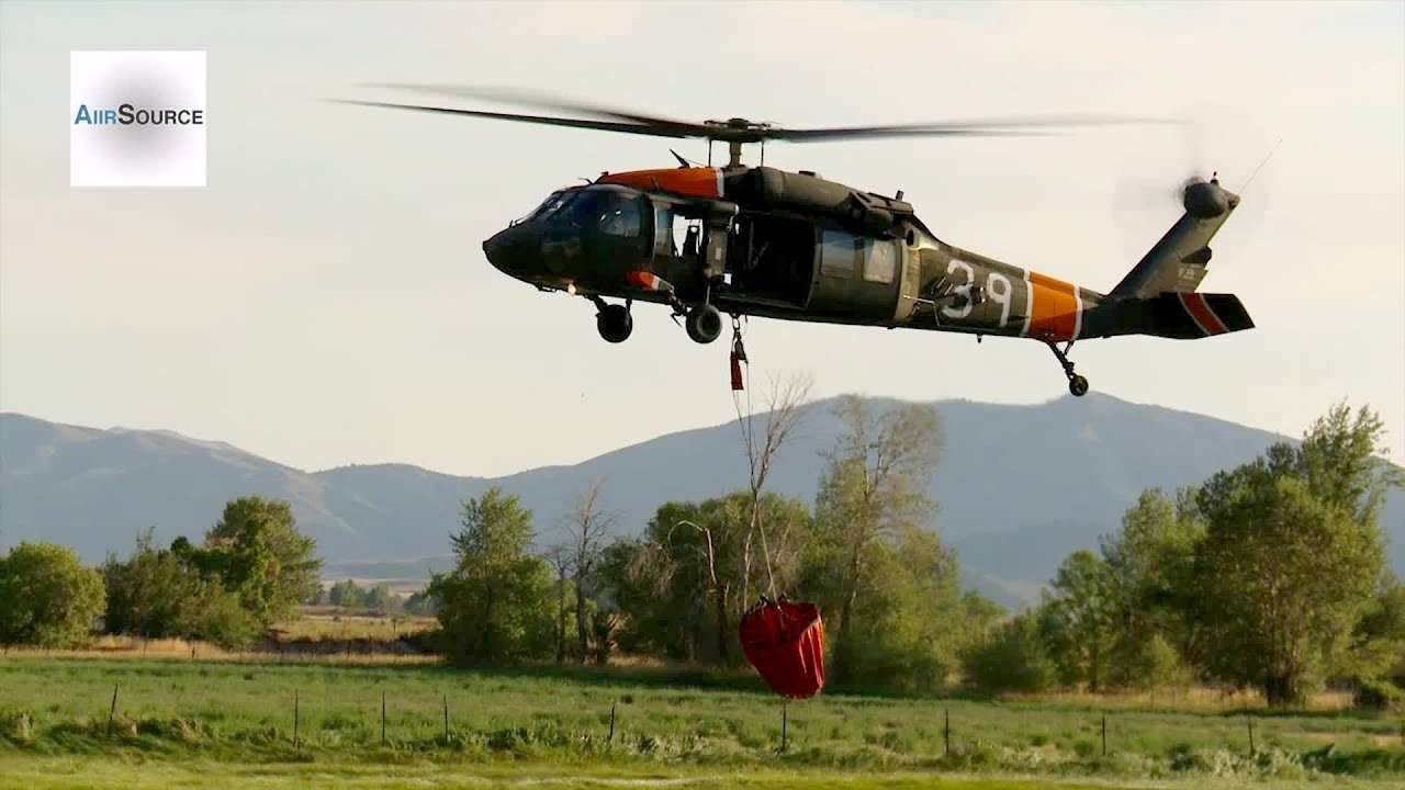 UH-60L Blackhawk Helicopter Aerial Firefighting - YouTube