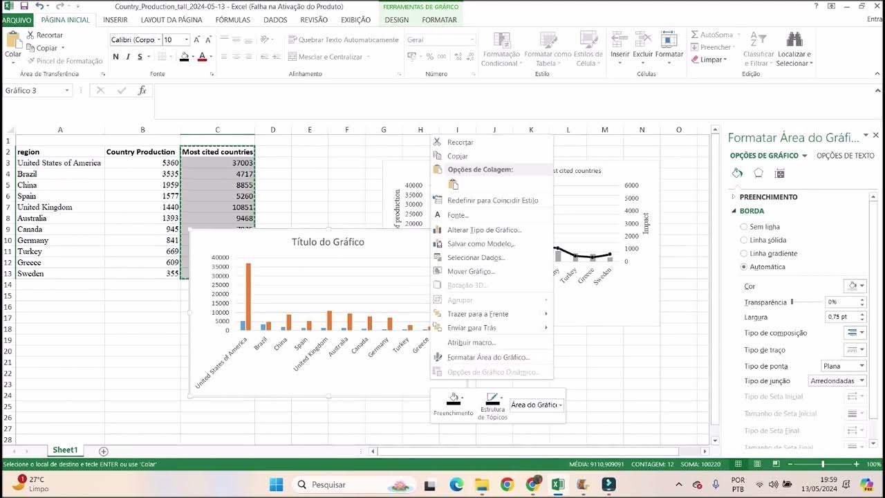 Gráfico com dois eixos no Excel - YouTube
