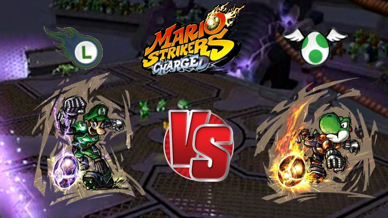 Mario Strikers Charged: Luigi vs Yoshi [Stormship Stadium] - YouTube