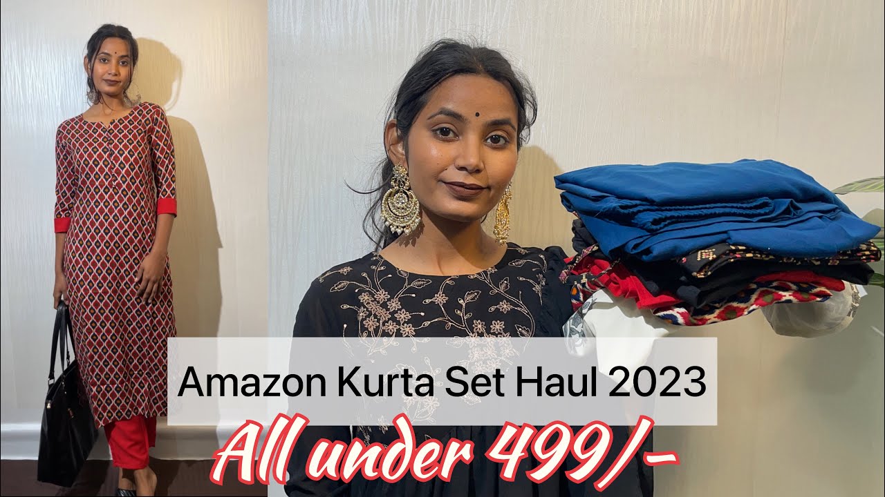 Amazon Kurta Set Haul 2023 All Under 499/- | Office Wear Kurta Set Haul ...