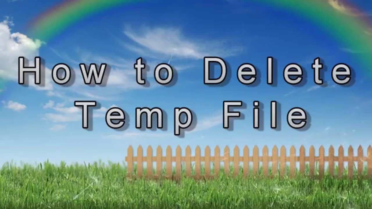 How to Delete Temp file - YouTube