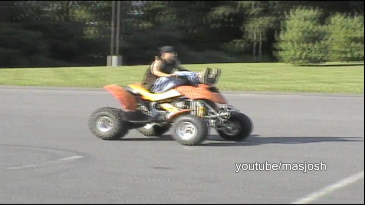 ATV STUNTS - 6'oclock Stoppie on quad - YouTube