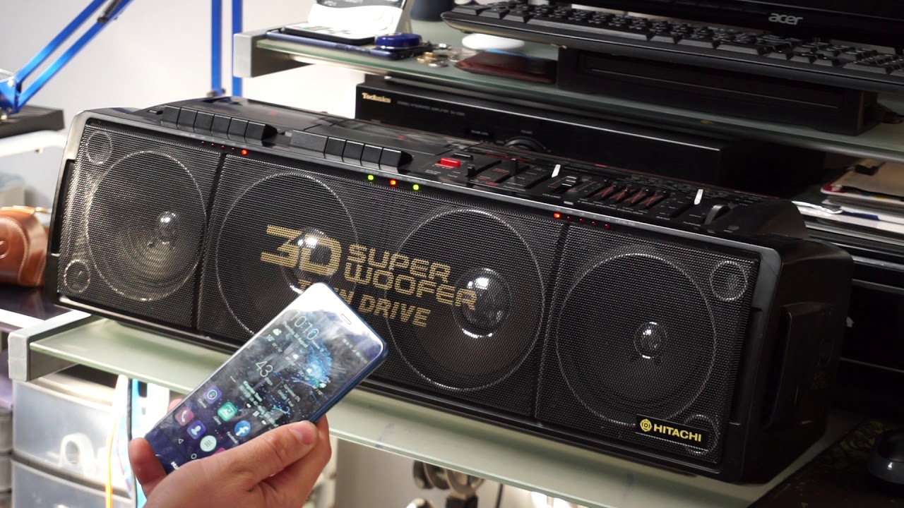 Hitachi 3D80 boombox bluetooth mod - YouTube