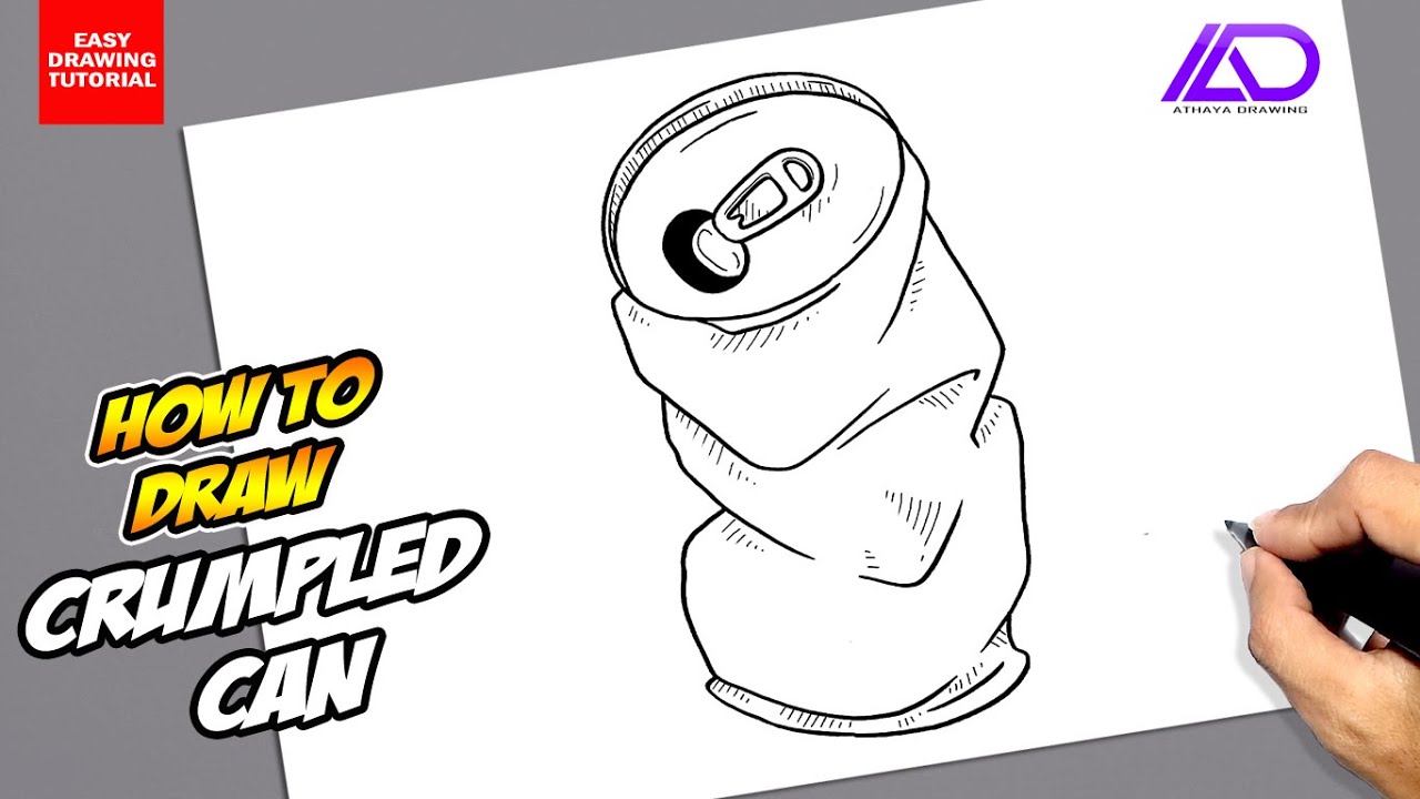 How to draw Crumpled Can - YouTube