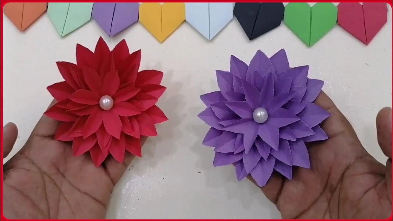 Como hacer flores de papel - Easy Paper Flower - flores de papel - YouTube