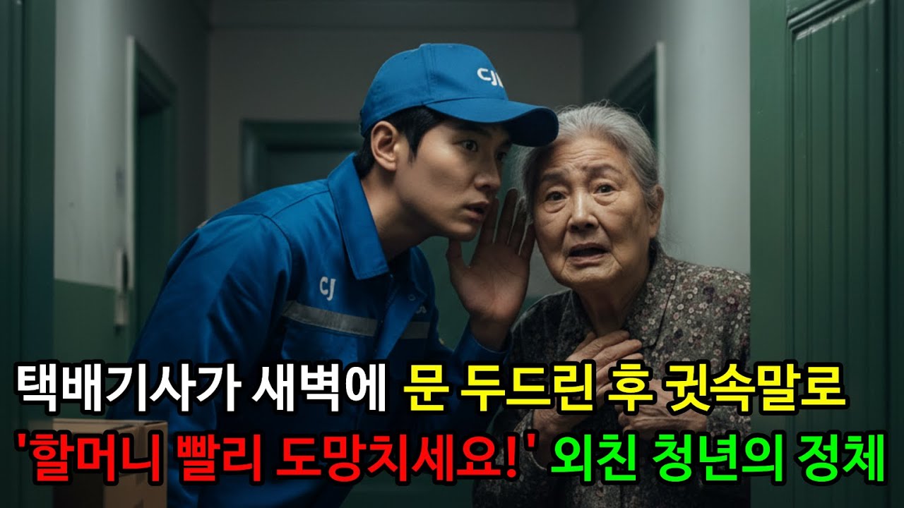 택배기사가 새벽에 문 두드린 후 귓속말로 '할머니 빨리 도망치세요!' 외친 청년의 정체... | 사연 이야기 | 오디오북 ...