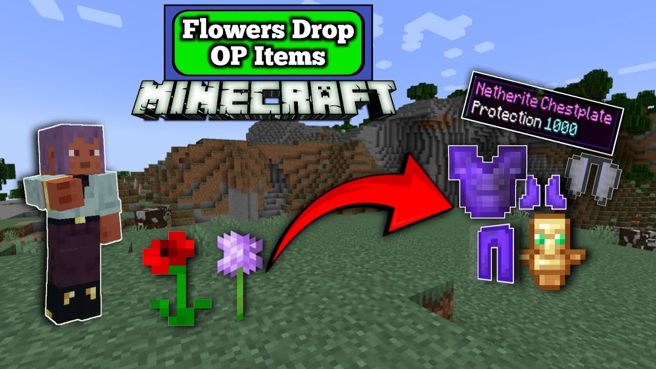 Minecraft, But FLOWERS DROP OP ITEMS | Minecraft Gameplay - YouTube