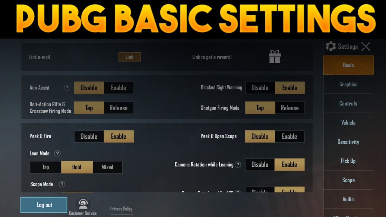 Pubg Mobile Basic Settings - YouTube