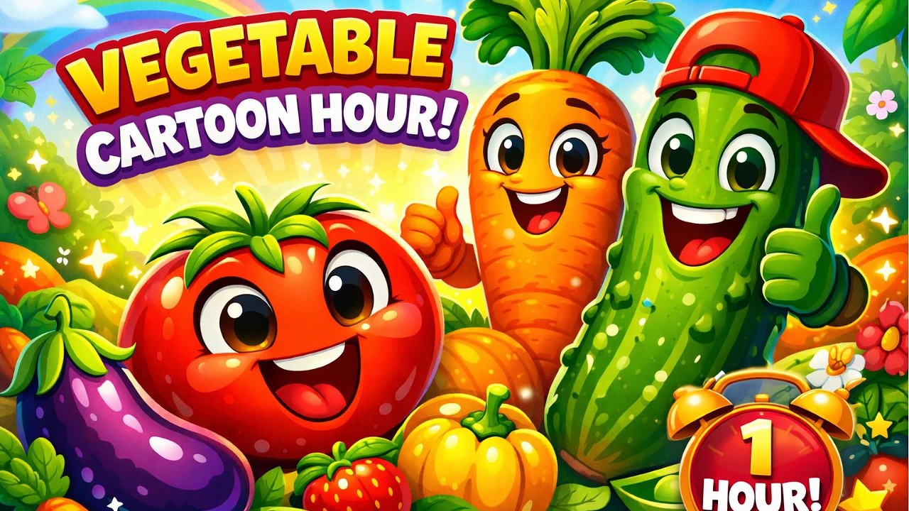 Vegetable Cartoon Hour! 🥕🍅🥒 1 Hour of Fun Kids Cartoons - YouTube