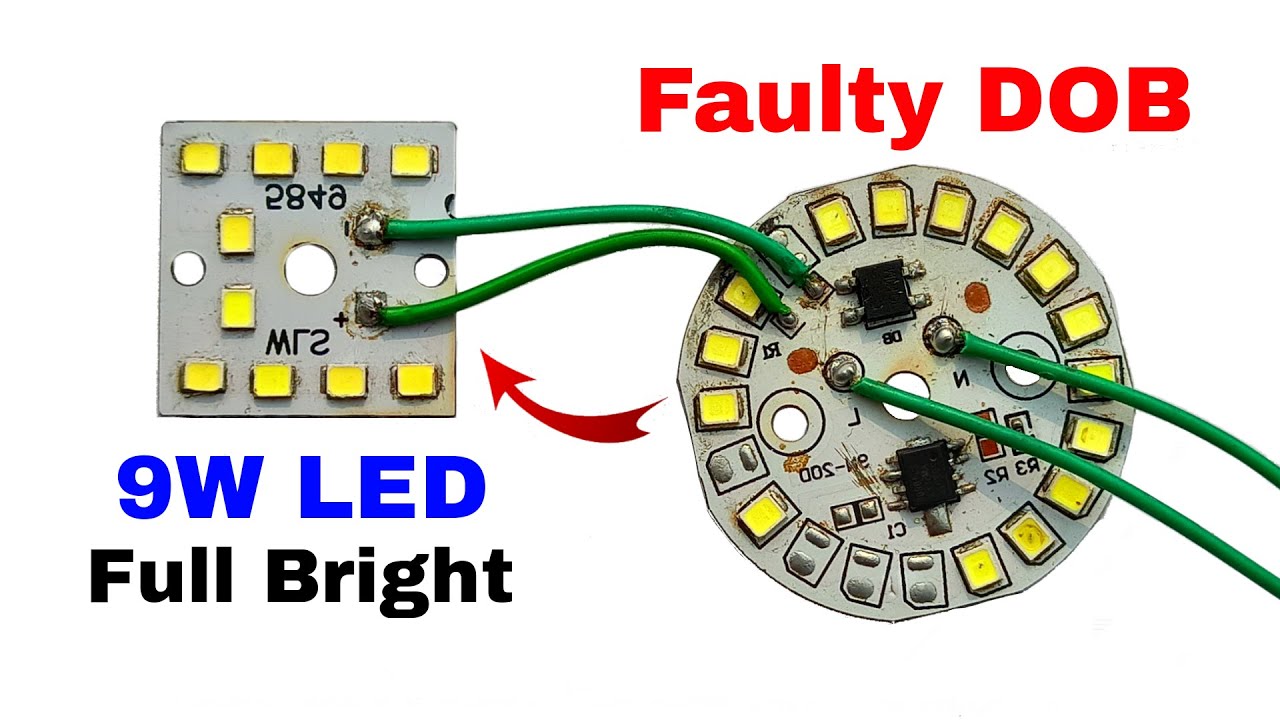 New Trick || How To Run Any LED Bulb Super Brightly By A Faulty DOB ...