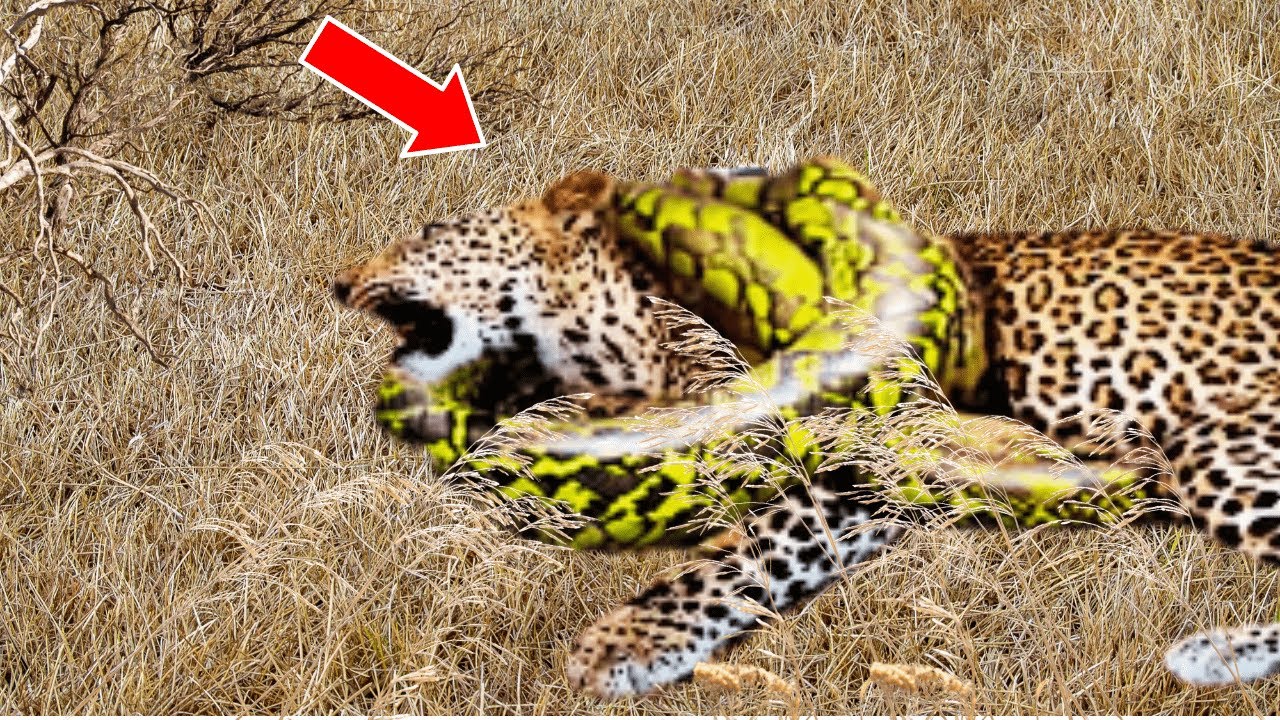 Python hat sich um Jaguar-Jungtier gewickelt. Aber sehen Sie, wer zur Rettung kam! - YouTube