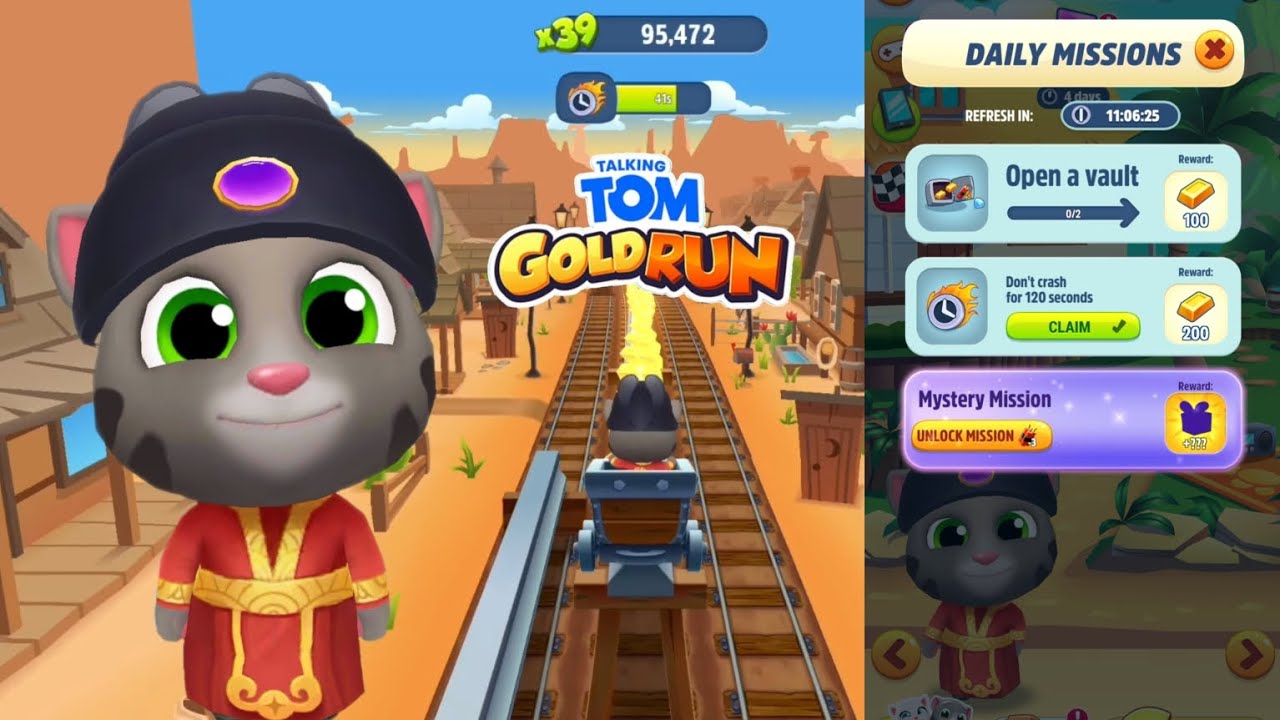 Talking Tom Gold Run Fortune Tom New Character, Don't crash for 120 ...