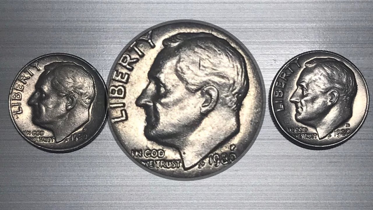 American Coins 1980-D / P One DIME - YouTube