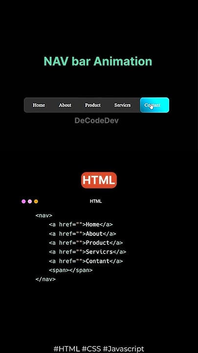 Create A Smooth Nav Bar Animation Using Html And Css Html Css Navbar Animation Webdevelopment