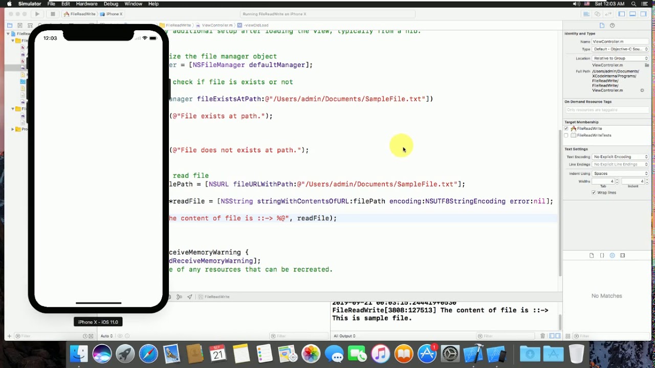 File Readwrite Operations In Ios With Objective C Youtube 8890