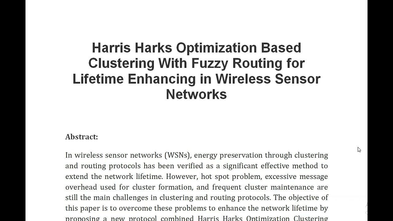 Harris Harks Optimization Based Clustering With Fuzzy Routing for Lifetime Enhancing in Wireless ...
