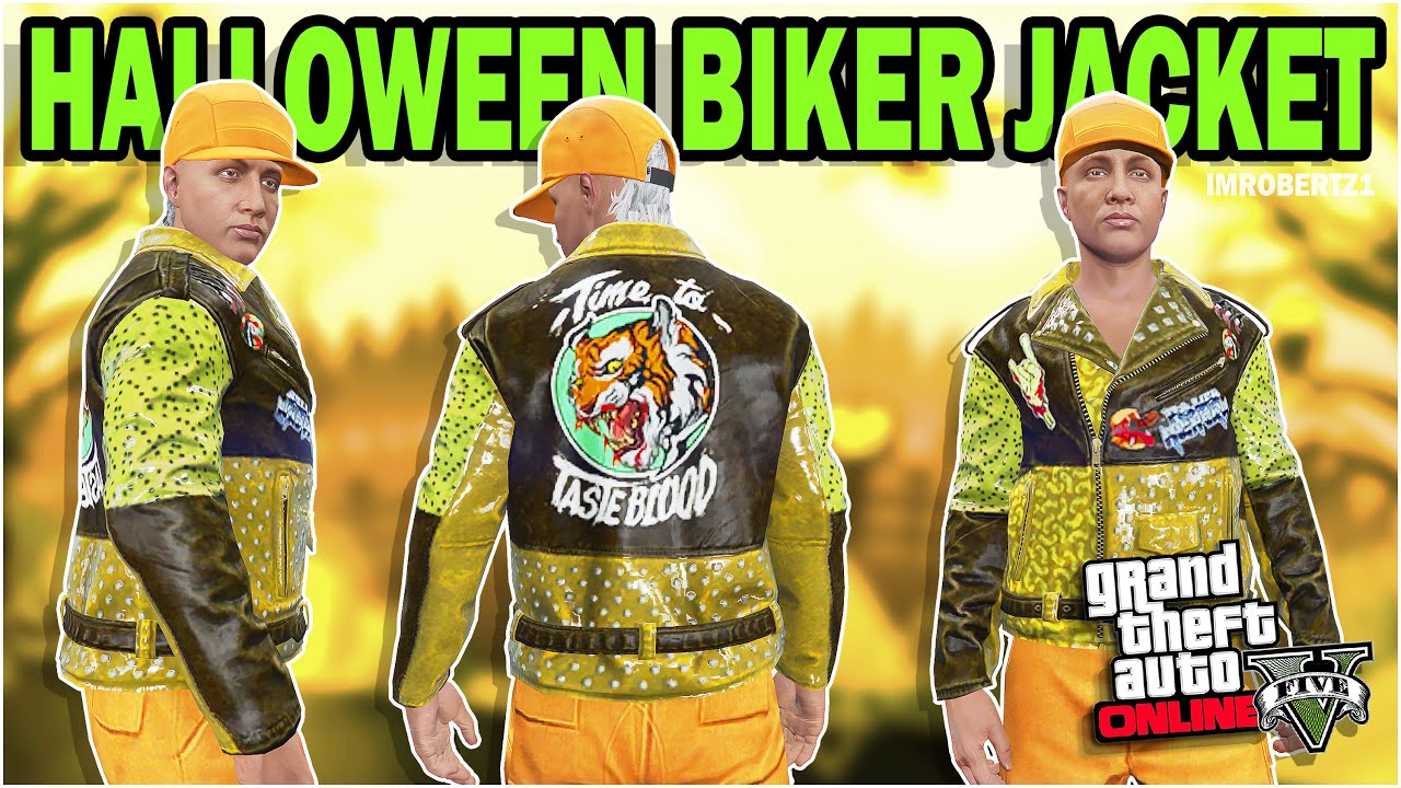 GTA 5 Online Unreleased Biker Leather Jacket "Time to Taste Blood" BEFF ...