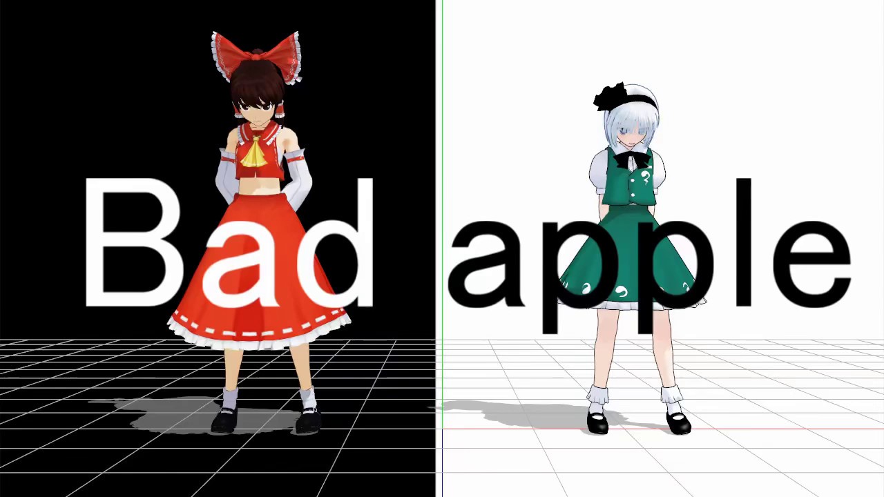 【MMD】 Bad Apple!! 霊夢&妖夢 - YouTube